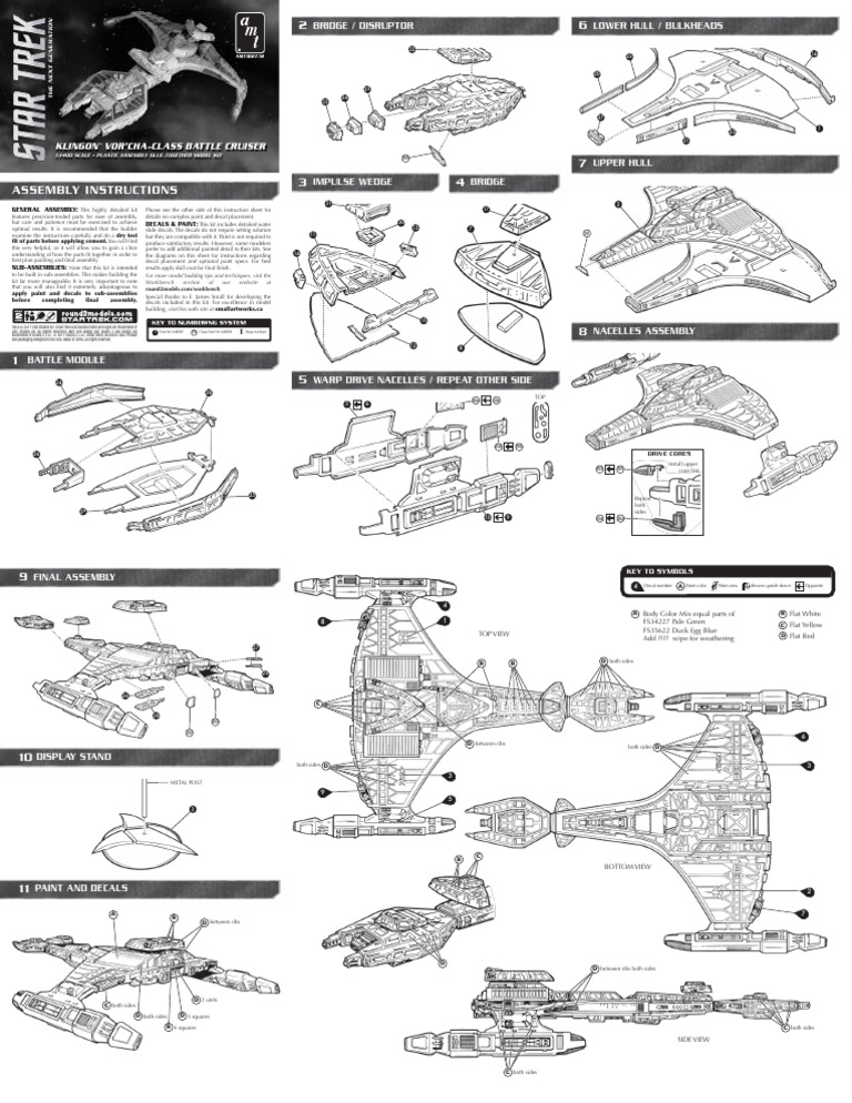 AMT 1p1400 Klingon Vorcha Instructions | PDF