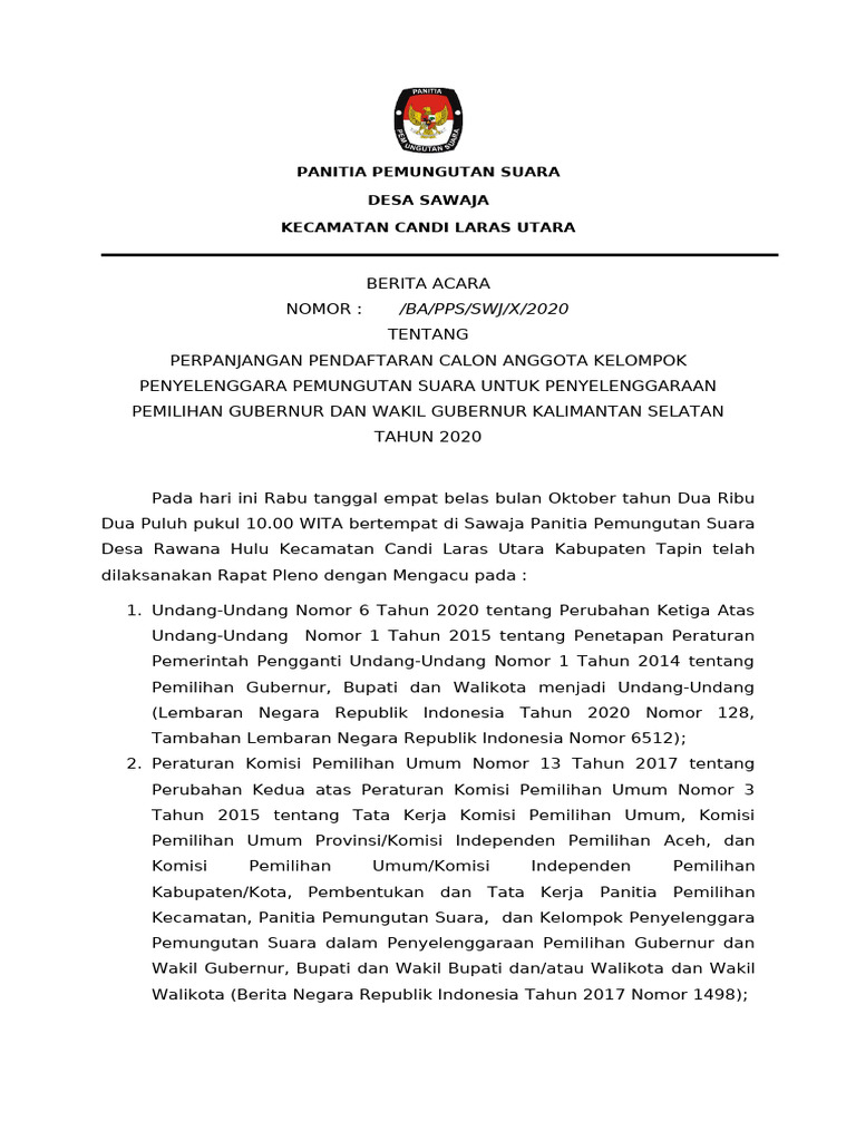 Tapin BA Perpanjangan Masa Pendaftaran Draft | PDF