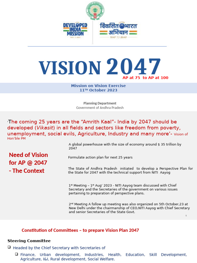 Andhra Pradesh Vision 2047 Plan | PDF | Evaluation | Agriculture