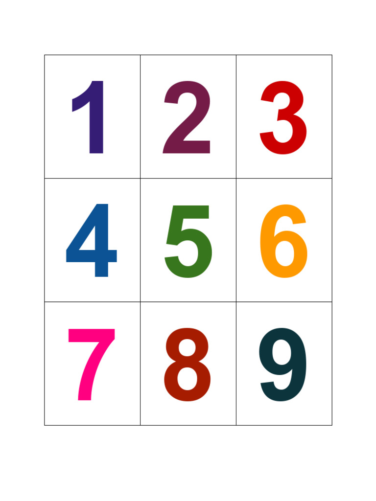 Numbers 1-9 MFS3 | PDF