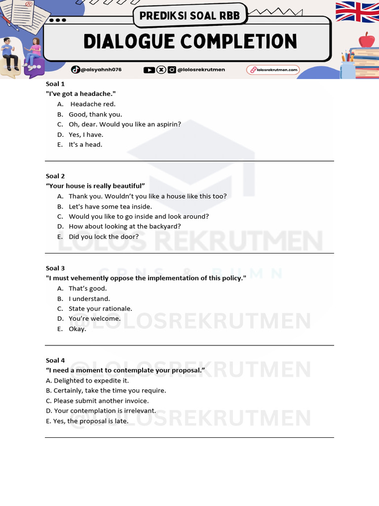 Latsol Dialogue Completion | PDF