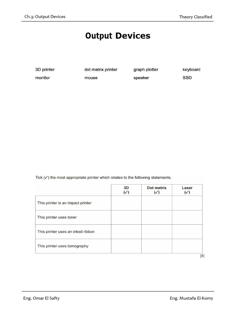Chapter 3 Classified | PDF | Printer (Computing) | Computer Monitor