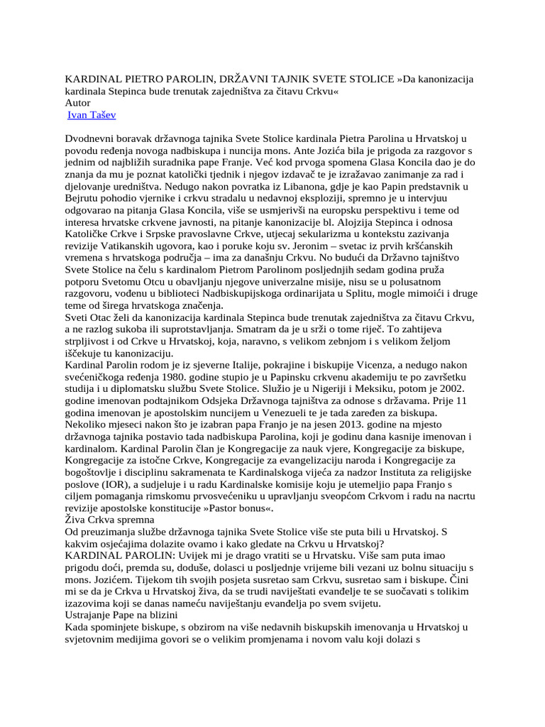 Parolin Glas Koncila | PDF
