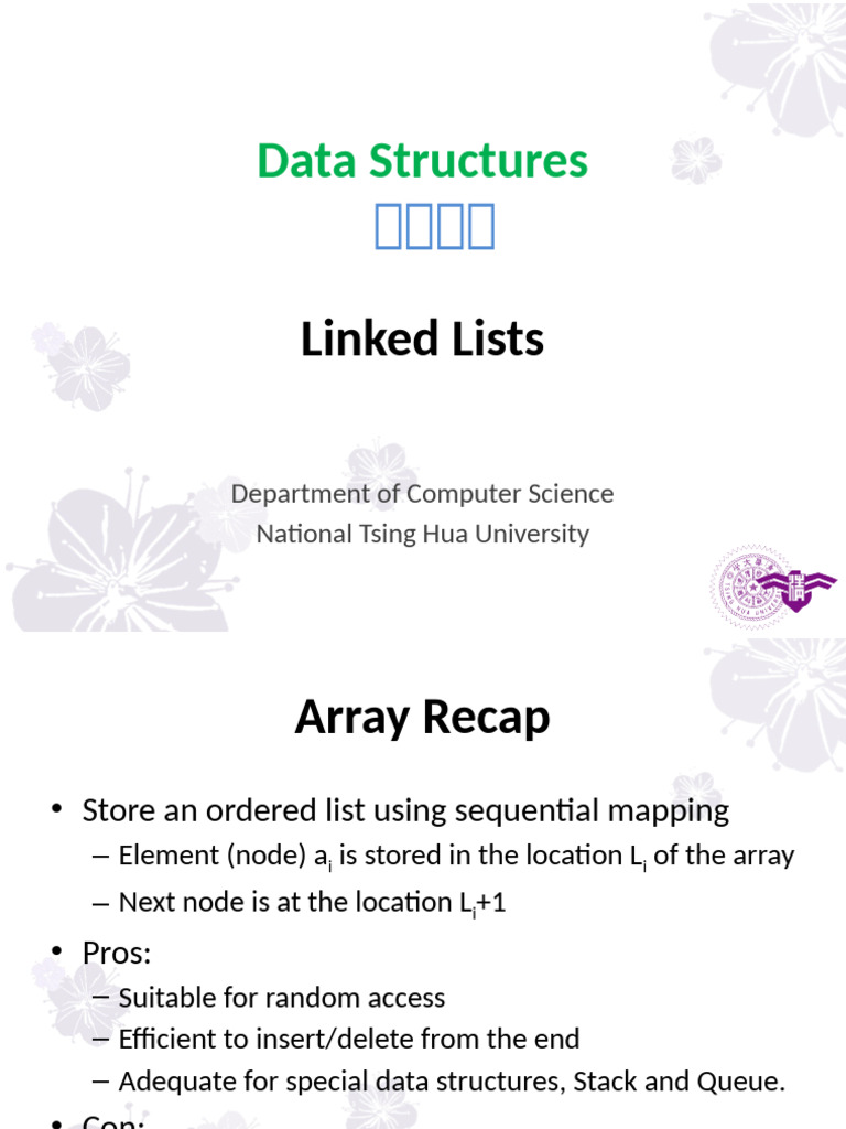 2023 (Fall) - DS - 04. Linked Lists | PDF | Pointer (Computer Programming) | Computer Programming