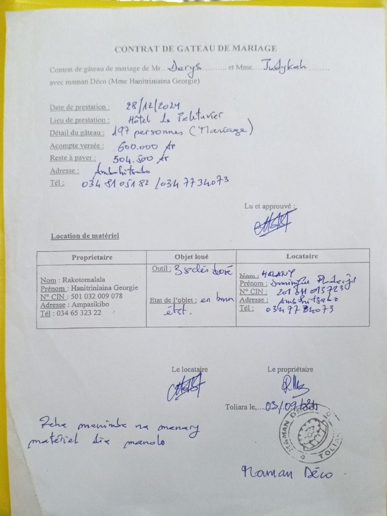 Contrat Maman Deco | PDF