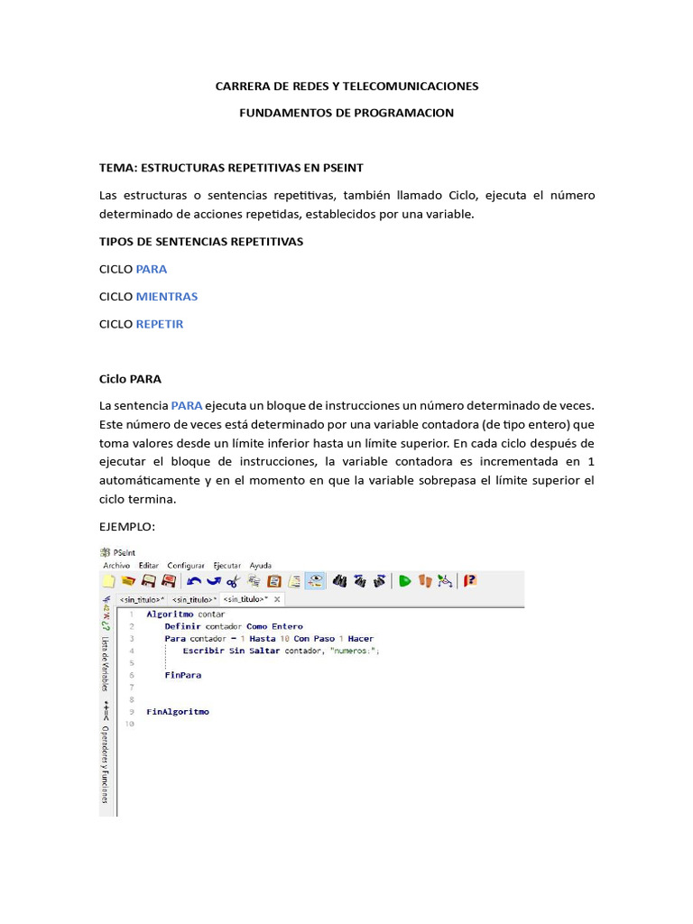 Estructuras Repetitivas | PDF | Algoritmos | Informática teórica