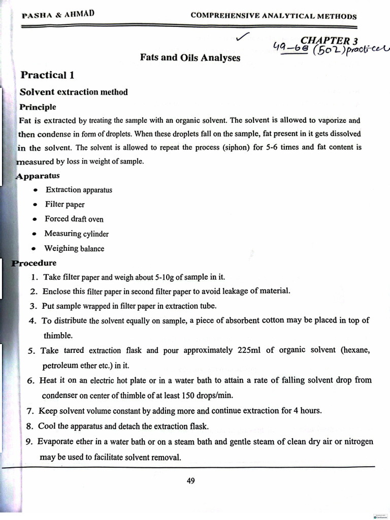 Fat and Oil Practical From Manual | PDF