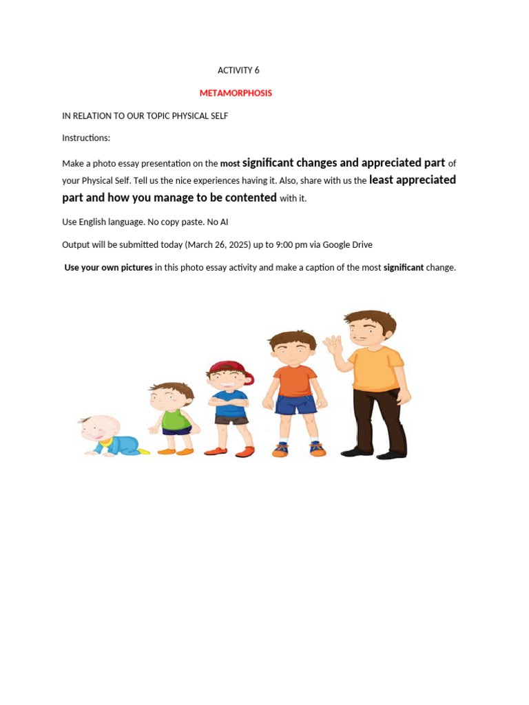 Activity 6 Metamorphosis | PDF