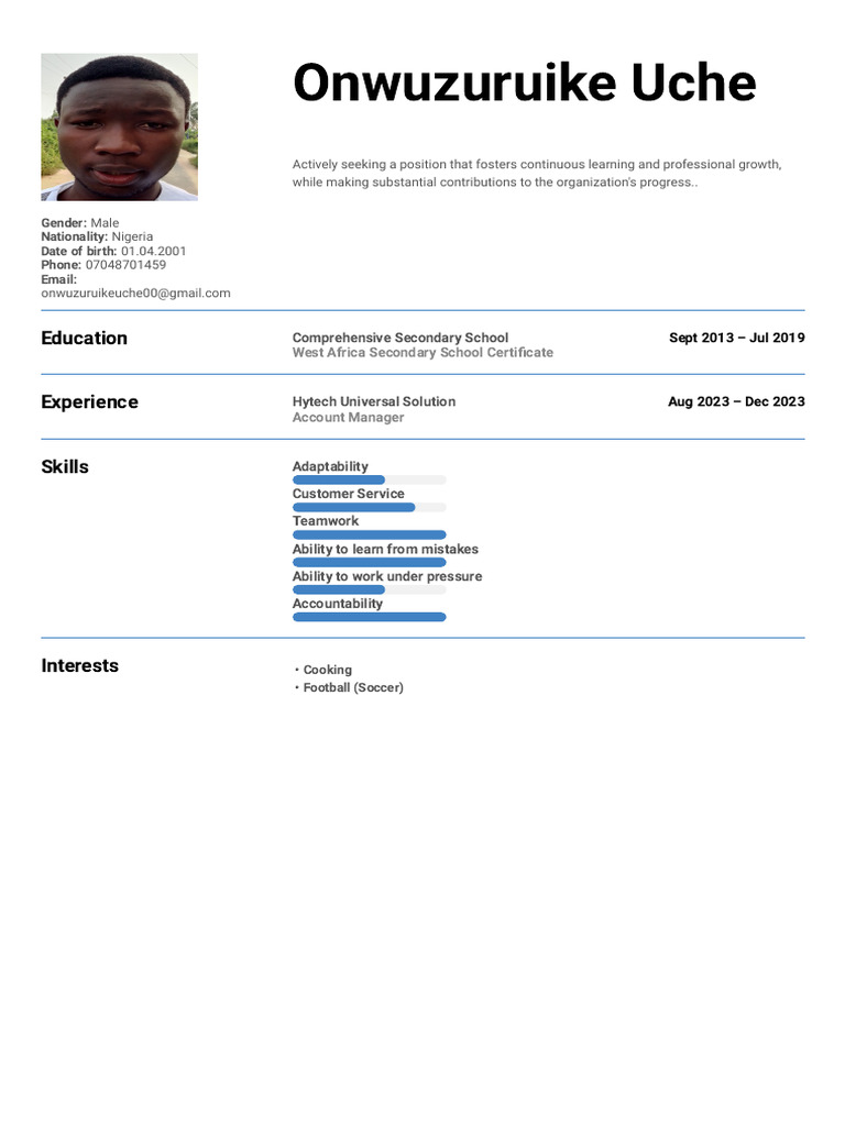 Onwuzuruike Resume 722 | PDF
