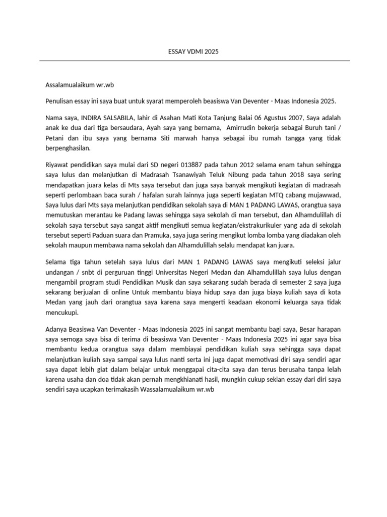 Essay Vdmi 2025-Wps Office | PDF