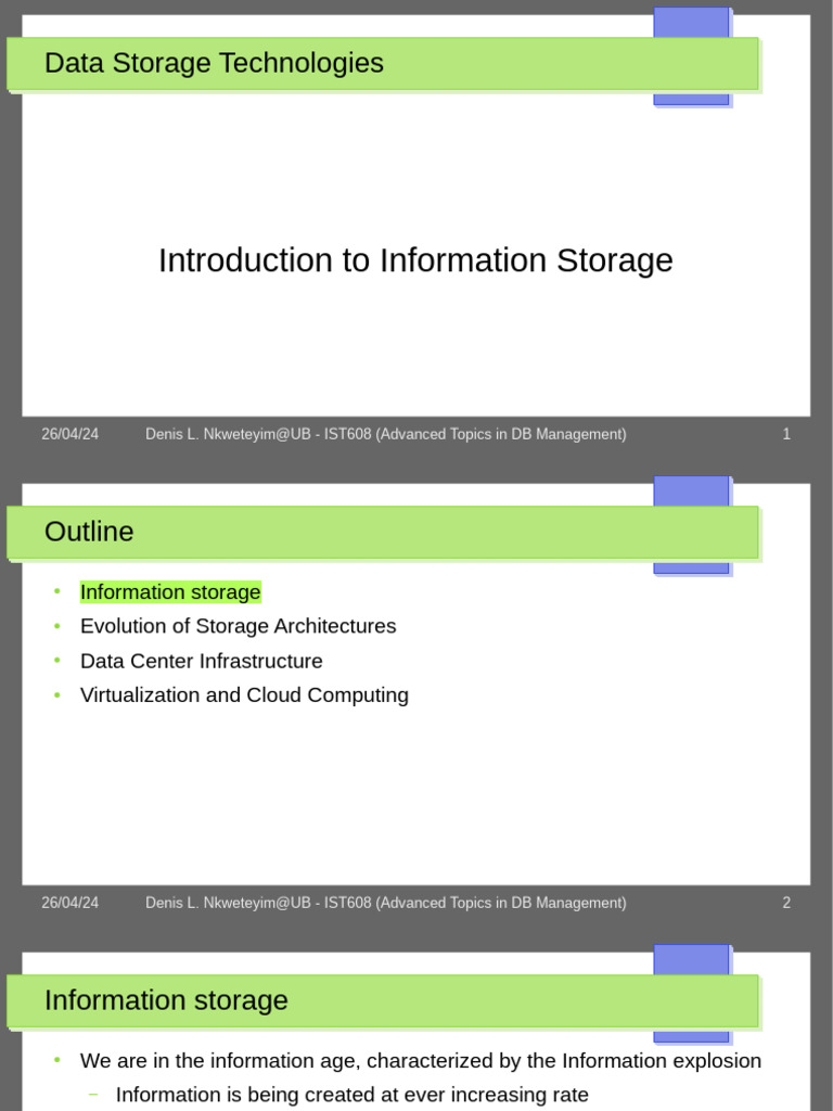 Introduction To Information Storage | PDF | Virtualization | Virtual Machine