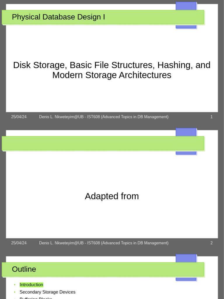 Physical Database Design I | PDF | Computer Data Storage | Disk Storage