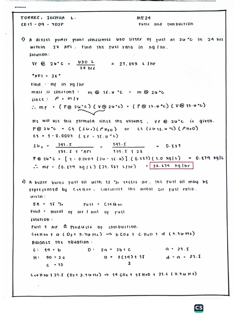 Fuels and Combustion Problems | PDF