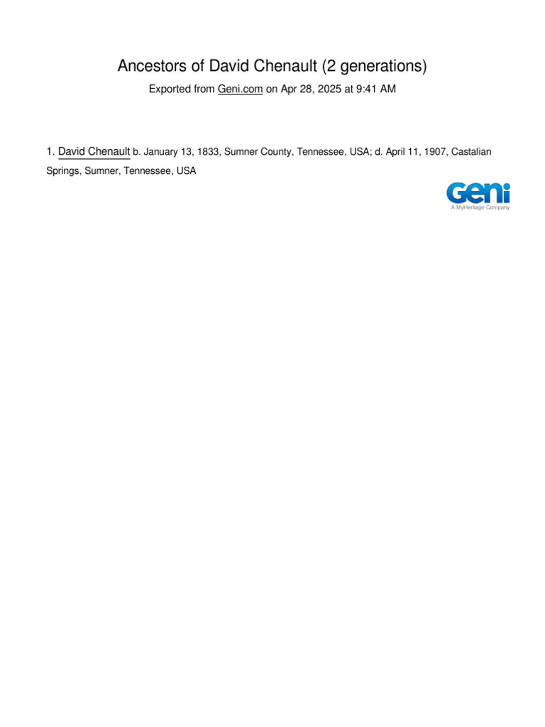 David-Chenault Ancestors 2 | PDF
