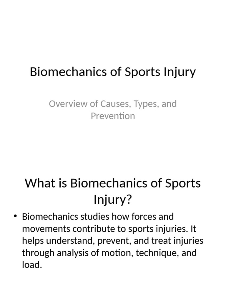 Biomechanics of Sports Injury | PDF