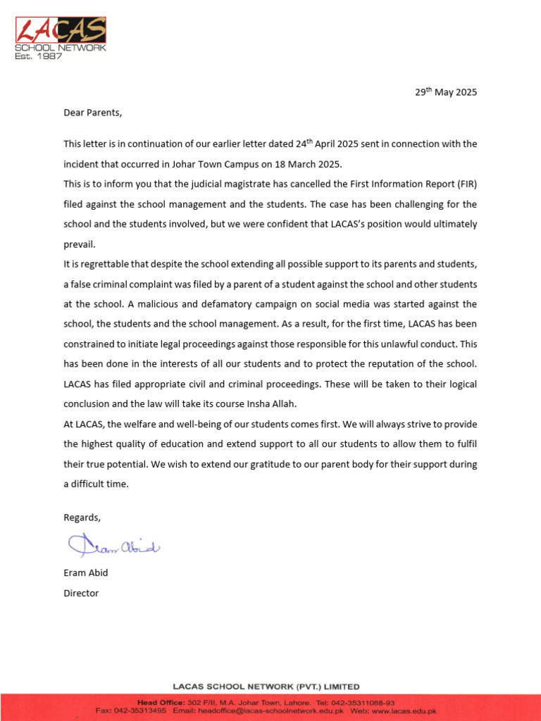 IMPORTANT - Letter To Parents | PDF