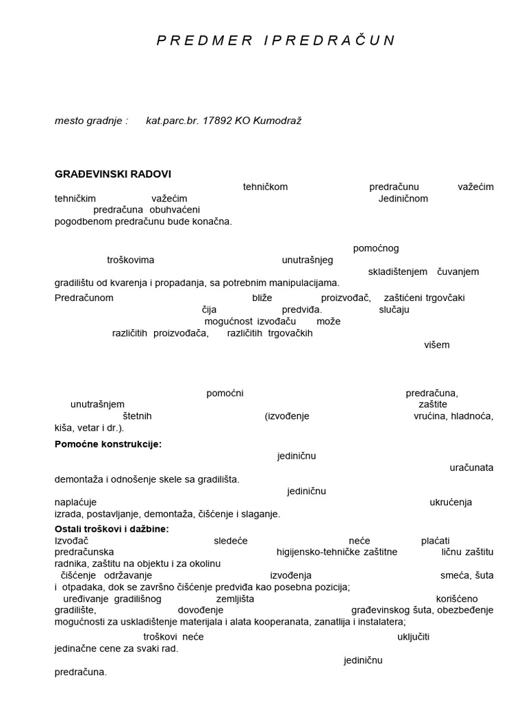 Predmer Hala 1 AG RADOVI | PDF