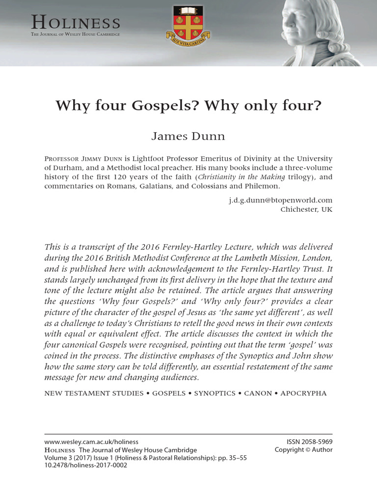 The Significance of Four Gospels | PDF | Gospel Of John | Jesus
