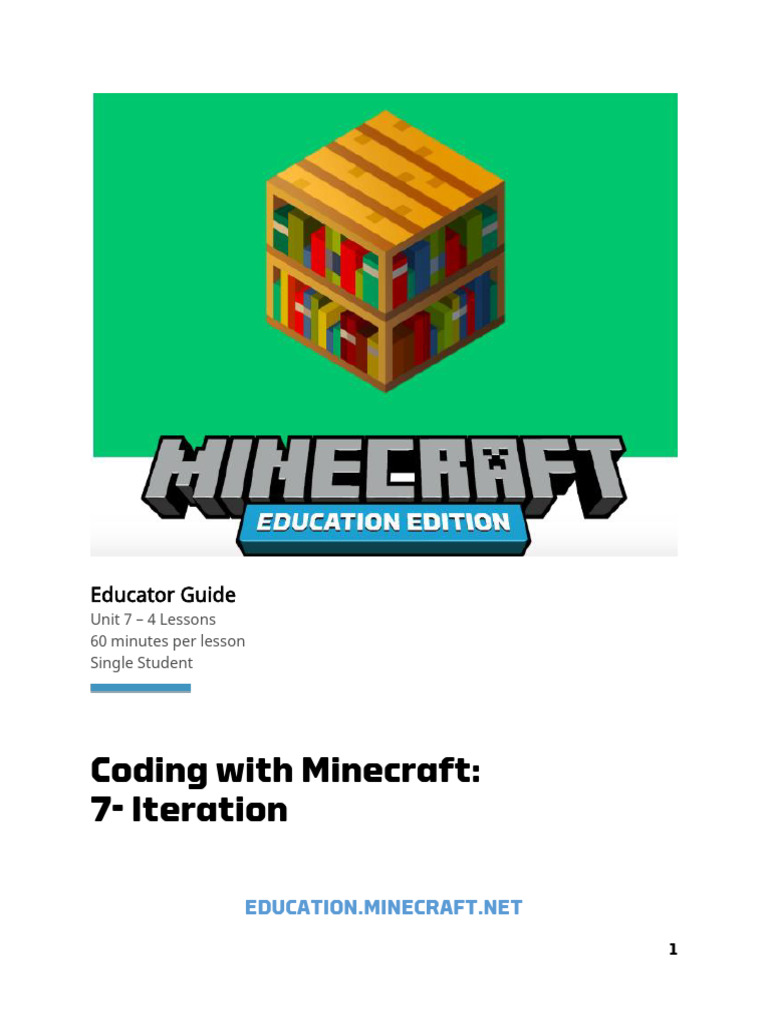 1756571030928491-Coding With Minecraft - Unit 7 - Iteration | PDF | Control Flow | Computer Program