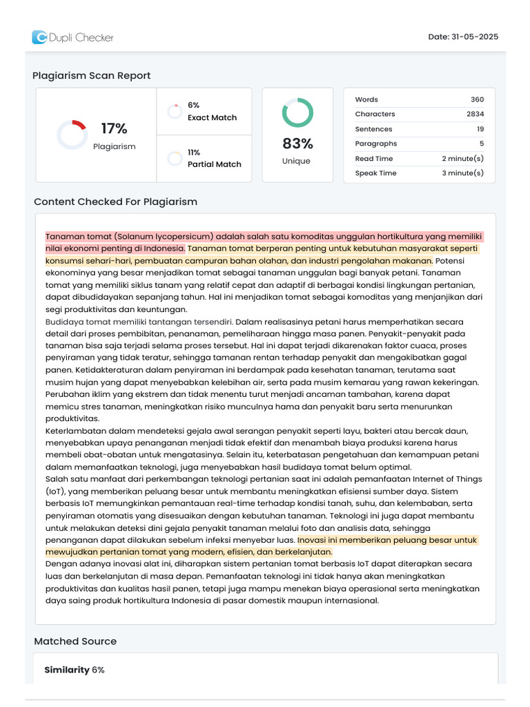 Duplichecker Plagiarism Report | PDF
