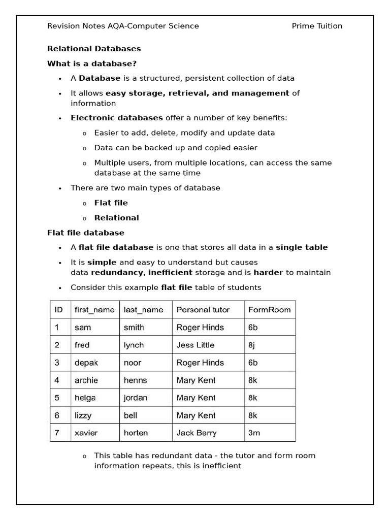 11.1 Relational Databases | PDF | Databases | Table (Database)