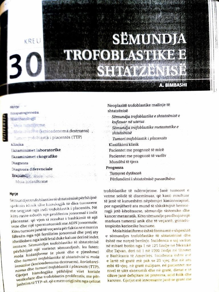 Sëmundja Trofoblastike e Shtatëzanisë - Kapitulli 30 | PDF