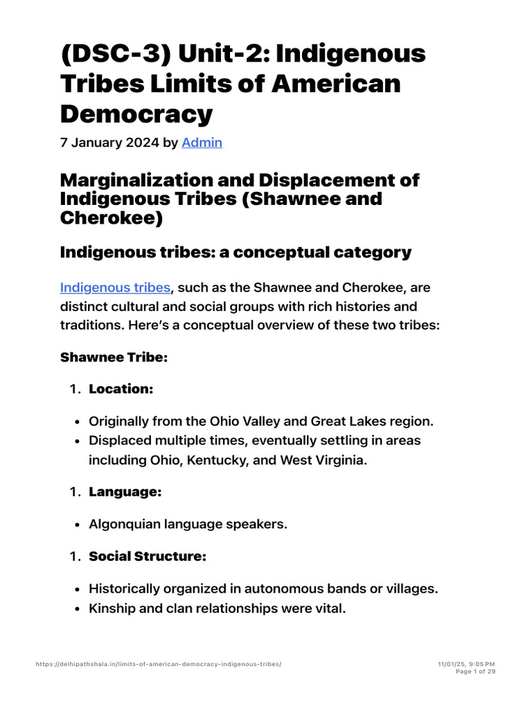 Indigenous Tribes: Shawnee & Cherokee | PDF | Trail Of Tears | Cherokee