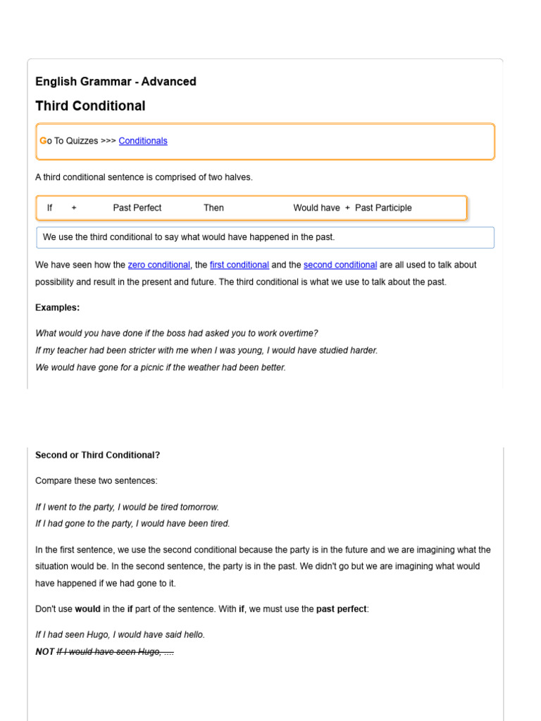 3rd Conditional & Mixed Conditionals | PDF | Languages | Foreign ...