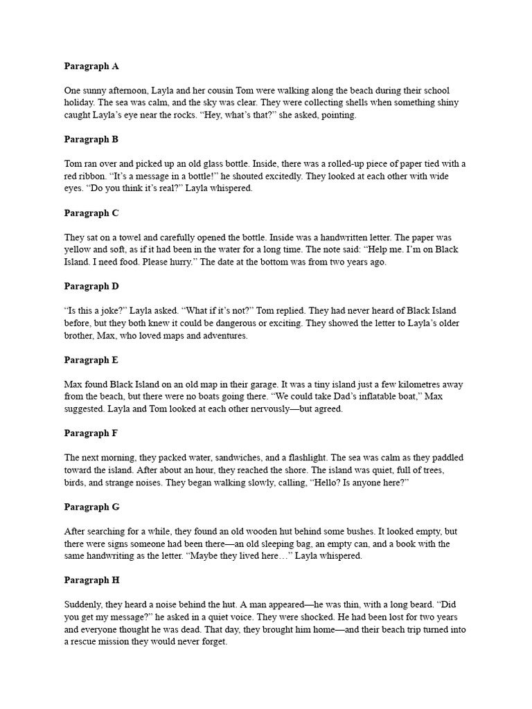 Put The Stories in The Correct Order Task For A2 Past Simple | PDF