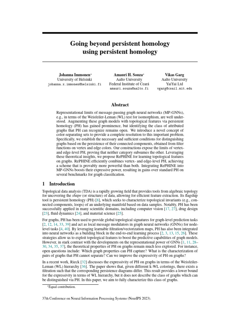 9105 Going Beyond Persistent H | PDF | Vertex (Graph Theory) | Graph Theory