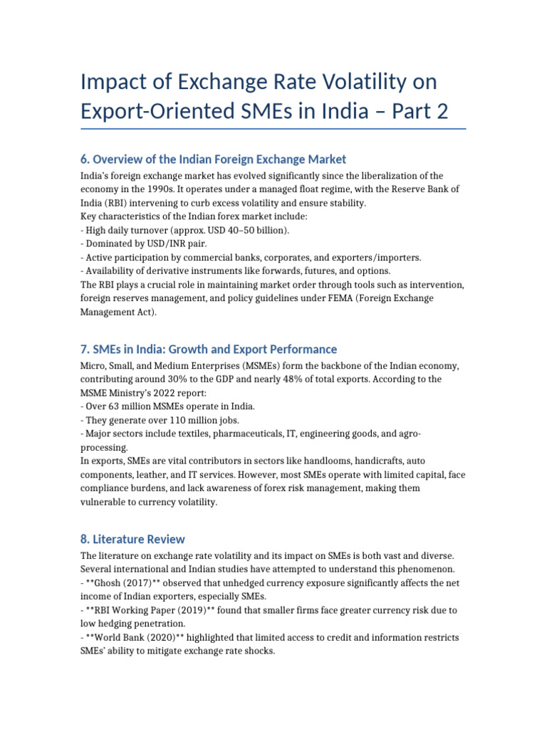 Impact of Forex Volatility on Indian SMEs | PDF | Small And Medium ...