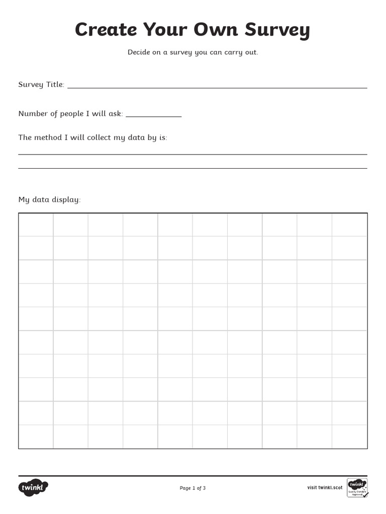 Cfe2 M 174 Create Your Own Survey Activity Sheet | PDF