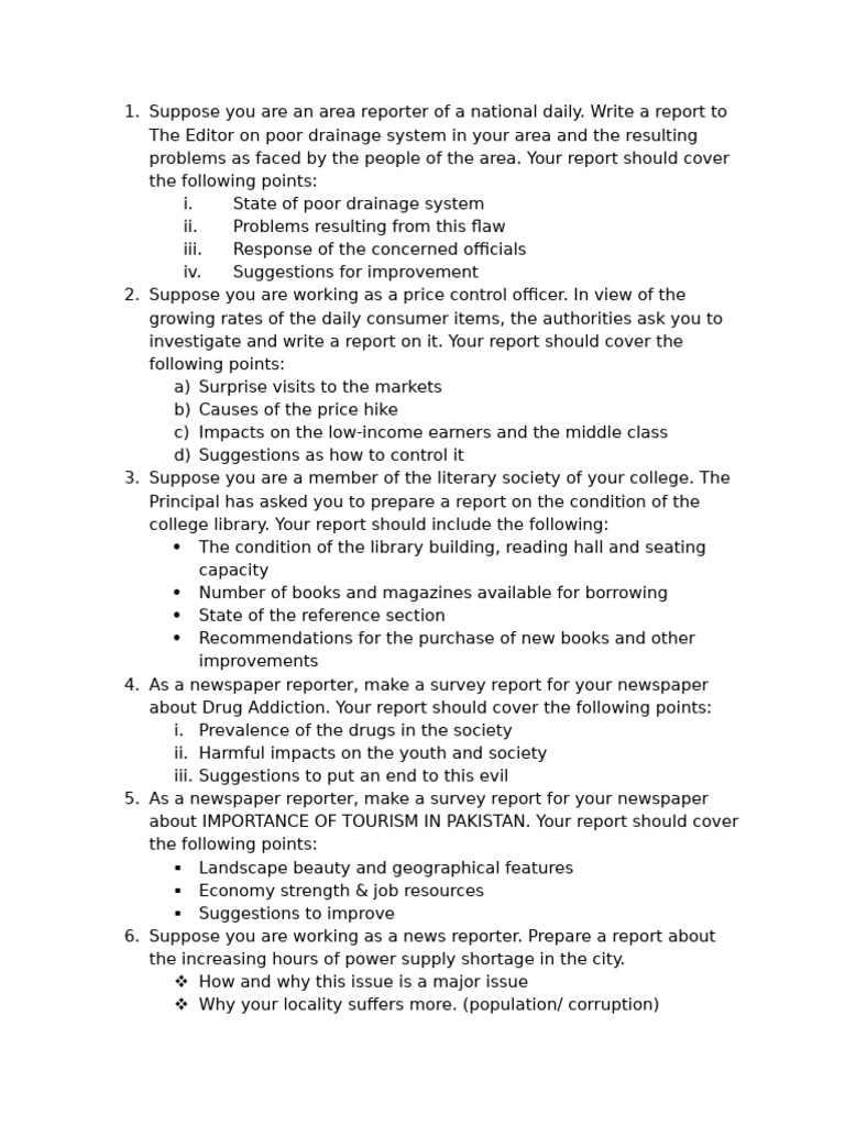 Topics For Report Writing | PDF | Pakistan | Economies