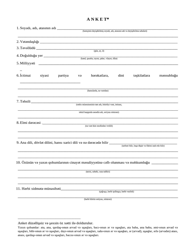 ANKET Polis Tural Müəllim | PDF