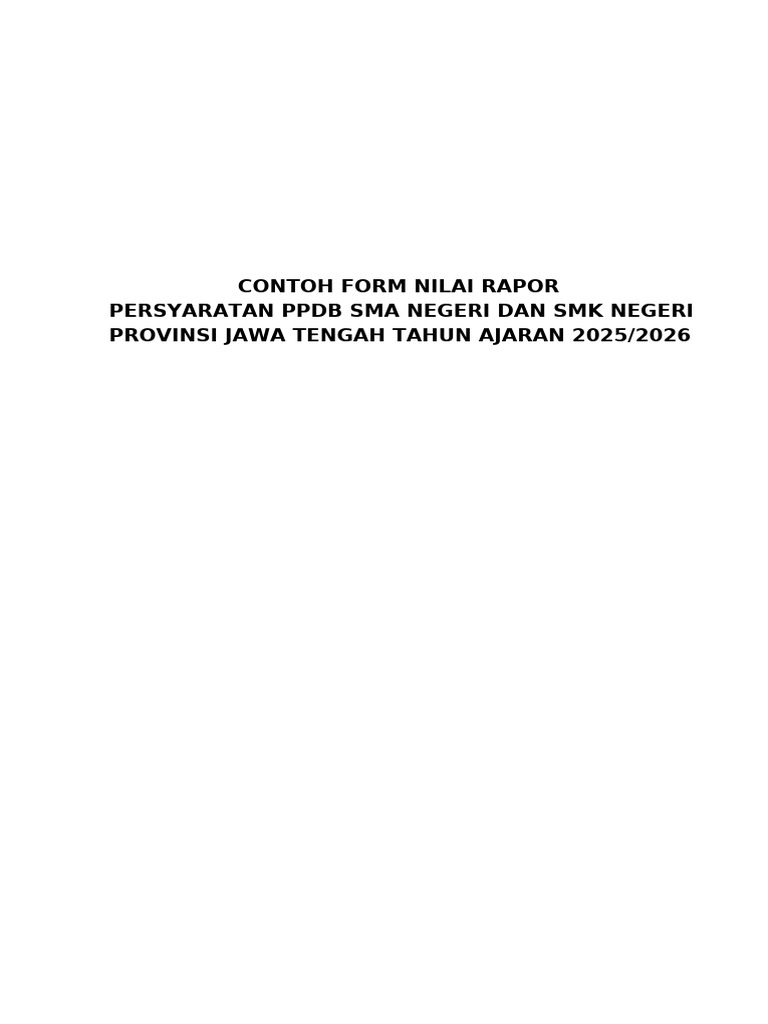 Surat Keterangan Nilai Rapor SPMB 2025 | PDF