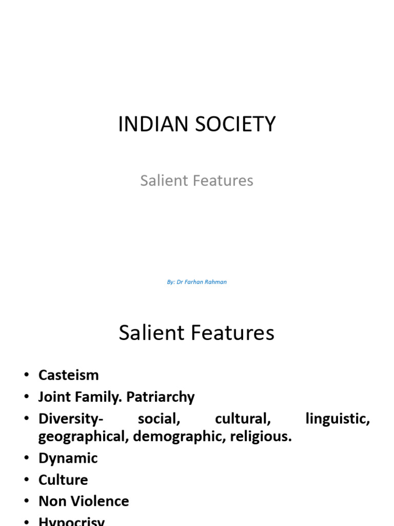 Salient Features of Indian Society | PDF