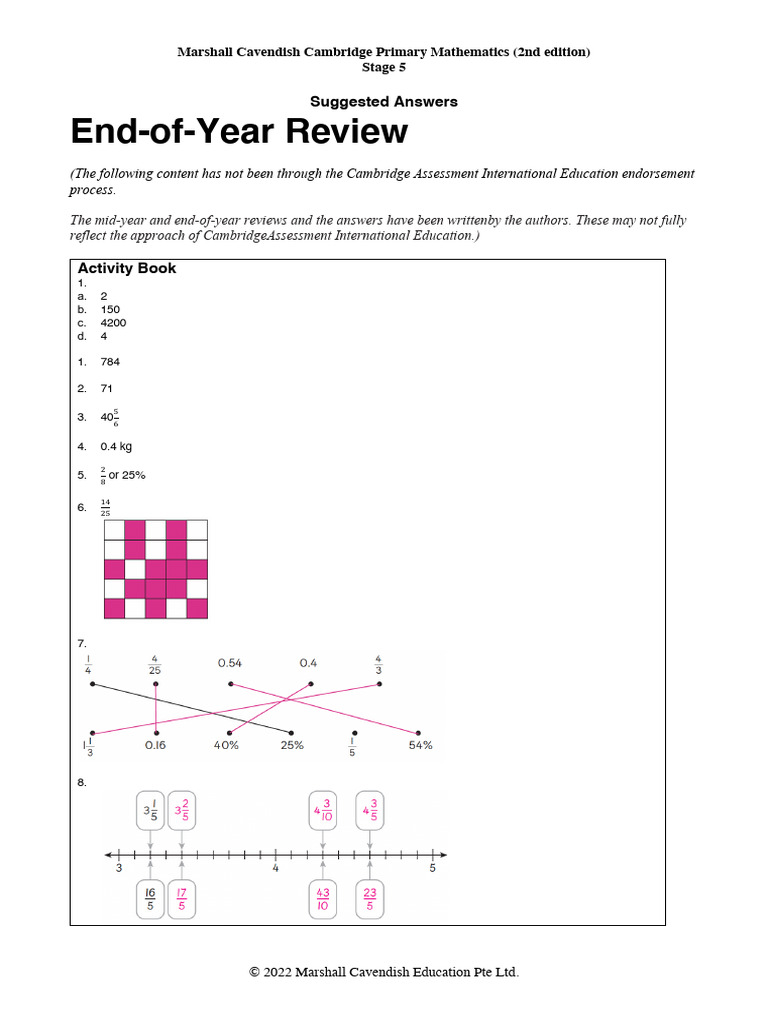 Stage 5 Mathematics Answers Guide | PDF
