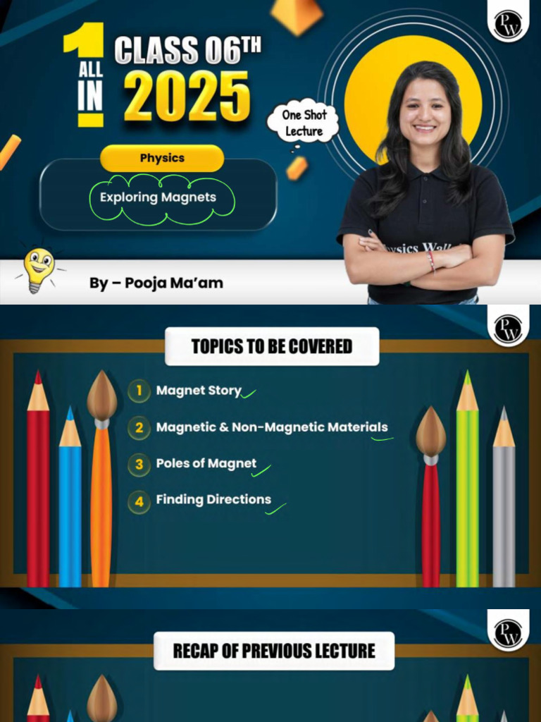 Exploring Magnets - Class 6th - All in One 2025 | PDF