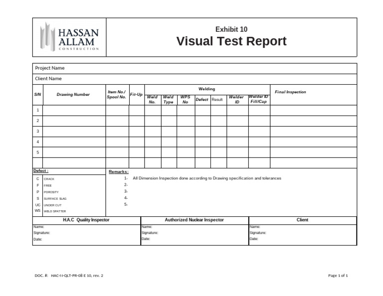 50-12-28-2020-Exh 10 Visual Test Report Rev2 | PDF