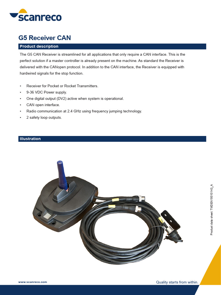 G5 CAN Receiver Data Sheet | PDF | Radio | Power Supply