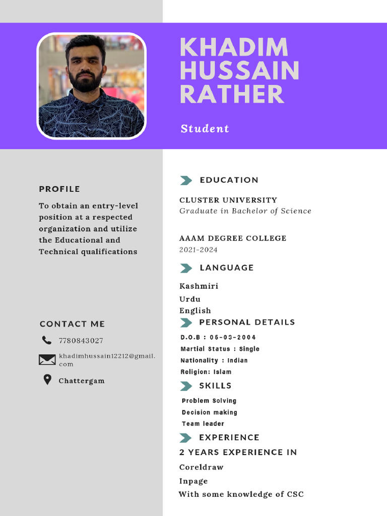 CV Khadim Hussain | PDF