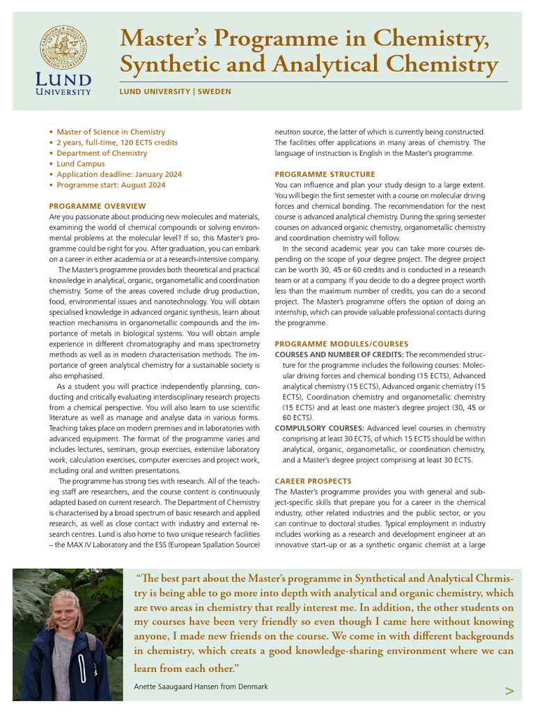 Chemistry-synthetic-and-analytical-chemistry-fact-sheet-2024 | PDF ...