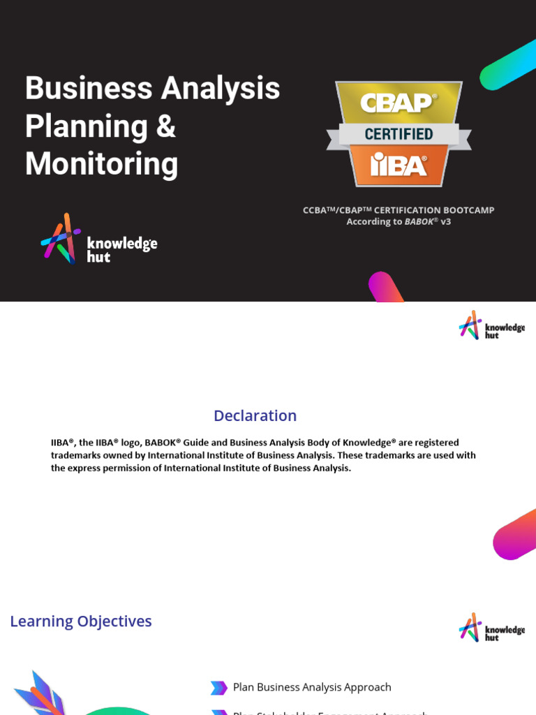 CBAP - M04 - Business Analysis Planning - Monitoring - ILT | PDF ...