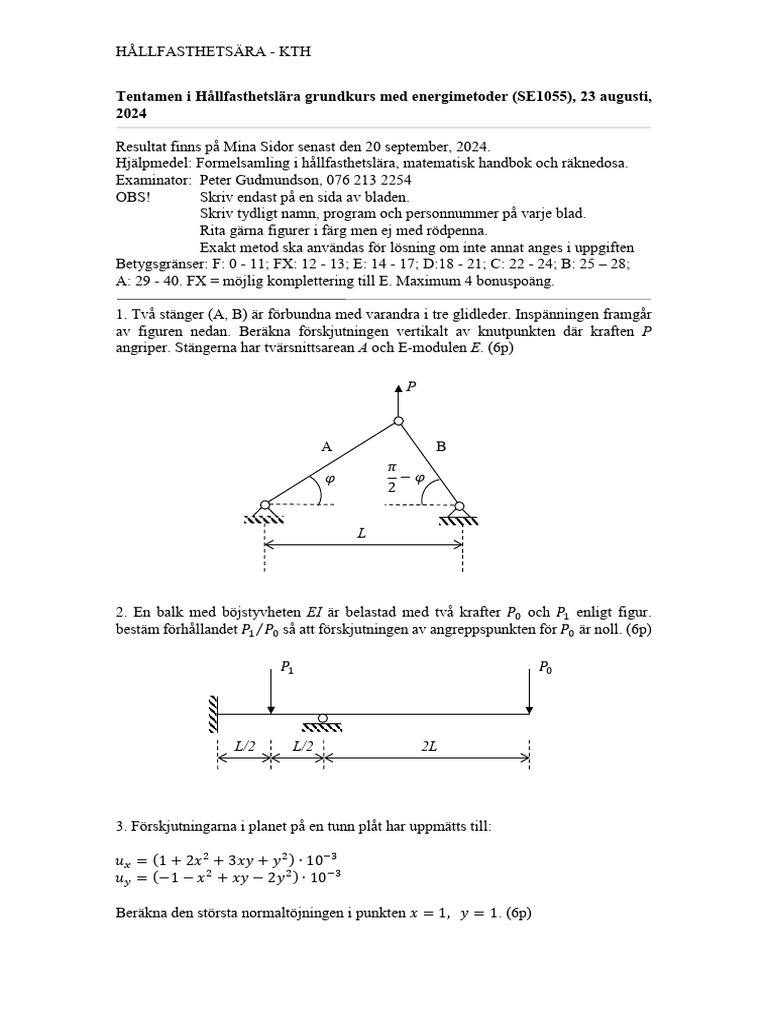 Tentamen Med Lösning 20240823 | PDF