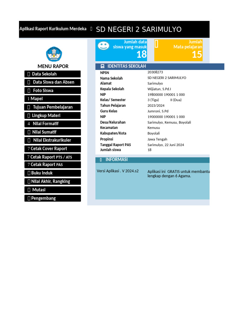 Rapor Kelas 3 SMT 2 Kur Merdeka v2024.s2.2 | PDF
