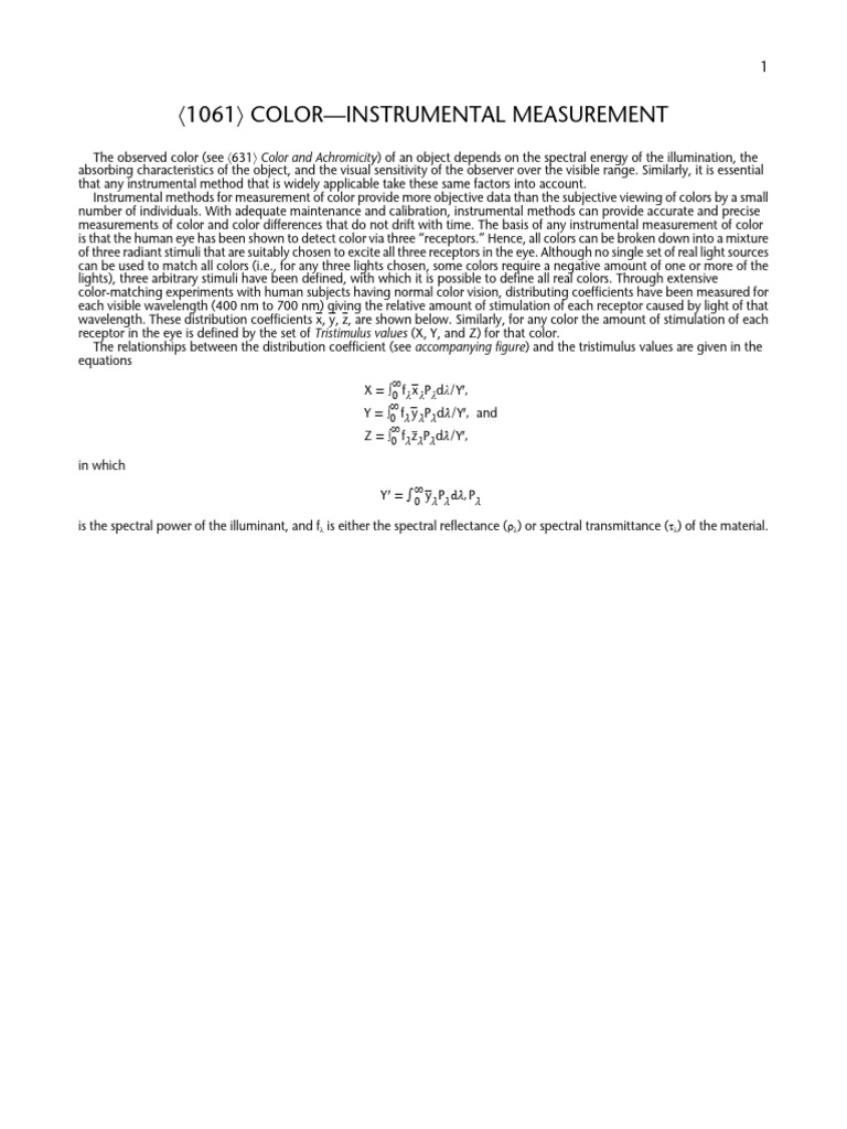 Instrumental Color Measurement Methods | PDF | Color | Spectrophotometry