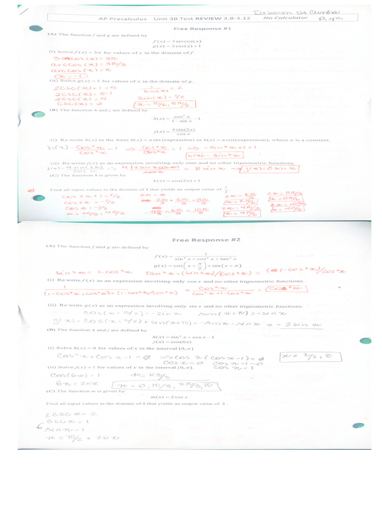 Free Response #1 | PDF