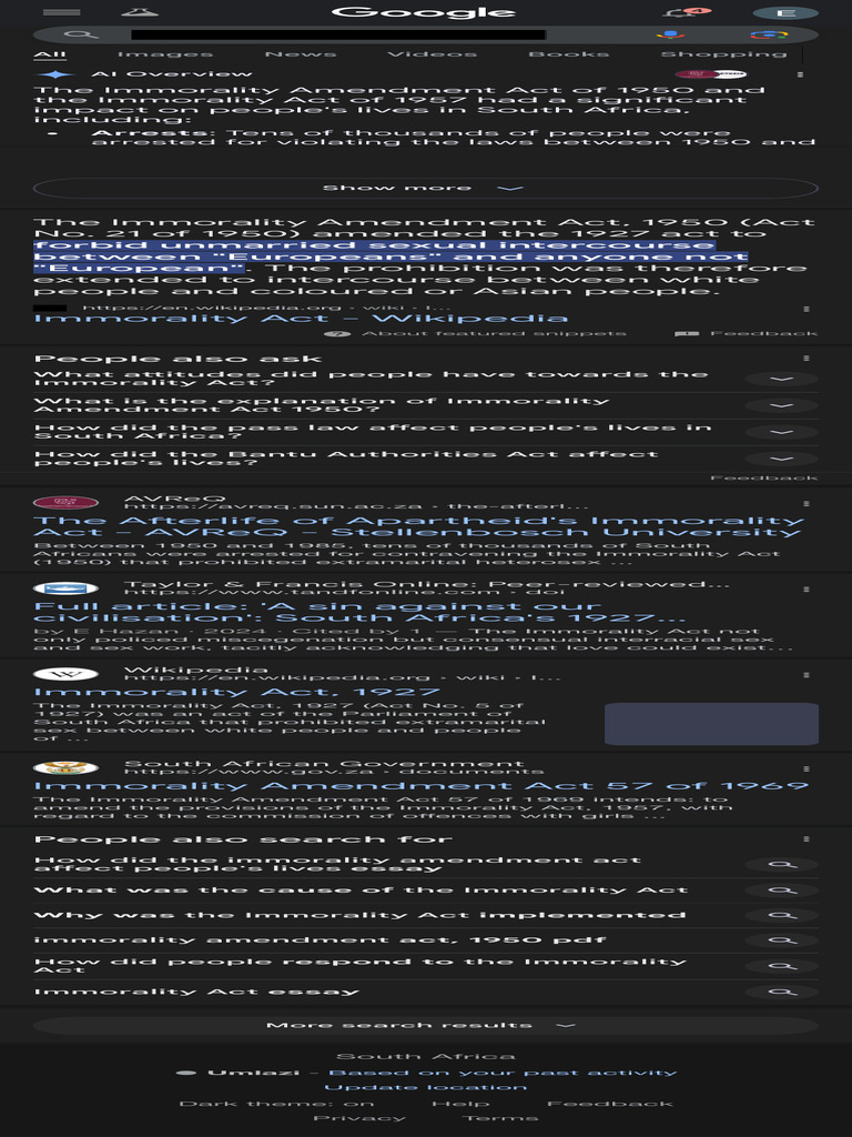 How Did The Immorality Amendment Act Affect People's Lives - Google ...