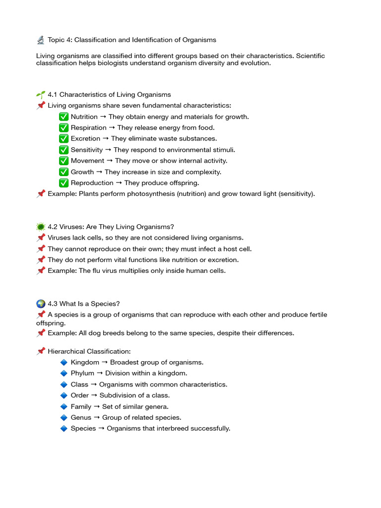 Resumen Esquema Tema 4 Ingl Cambridge Lower Secondary Science Learner S Book 7 | PDF | Organisms ...