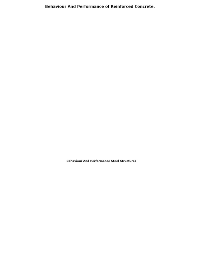 Behaviour and Performance of Reinforced Concrete | PDF